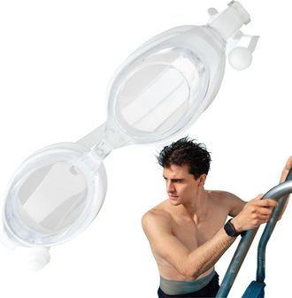 Generico Schwimmbrille, Schwimmbrille, wasserdicht, Anti-Fog, HD, mit Ohrst&ouml;pseln zum Schwimmen | Vollschutzbrille, Weitsicht, auslaufsicher, f&uuml;r Erwachsene