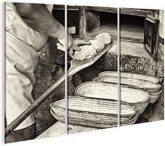 Islandburner Tableau sur toile Faire du pain dans une ancienne boulangerie Cadre Affiche Poster Murale Tableaux