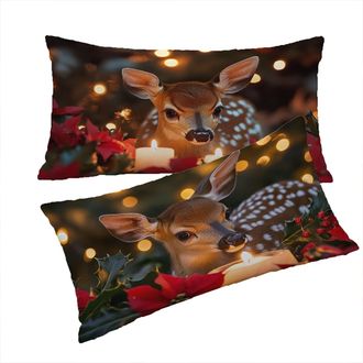 Generic Kissenbezug 70x90cm Rotwein Kissenbez&uuml;ge Blumen Kissenbez&uuml;ge Leinen Dekokissen Kopfkissenbezug Cushion Cover Unsichtbarer Rei&szlig;verschluss Weich und Beq