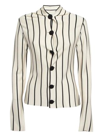 Balenciaga cardigan boutonné à rayures - Tons neutres