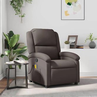 vidaXL Massagesessel Dunkelbraun Echtleder Vidaxl 314282