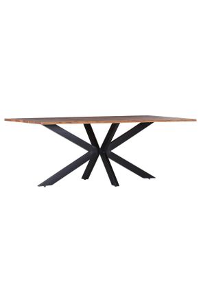 Livetastic Esstisch, Natur, Schwarz, Holz, Akazie, massiv, rechteckig, eckig, 90x75x180 cm, Esszimmer, Tische, Esstische