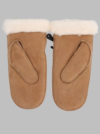 UGG Logo Leather Gloves - Beige