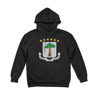 Generic Sweatshirts &Agrave; Capuche Mode Homme Doublure Polaire Manches Longues Vintage Lacets Sweatshirts Guin&eacute;e &eacute;quatoriale Embl&egrave;me National Imprim&eacute; Chemises Cord