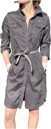 Aeronautica Femme, Robes, Bleu, Taille: 36 FR Robe Chemise en Lyocell