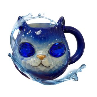 Generico Crystal Cat Kaffeetasse, handgefertigte Geoden-Kunstharz-Tasse, Trinkflasche, Mineraltiere, einzigartige Keramik-Neuheit, Heimdekoration, B&uuml;rogeschenk