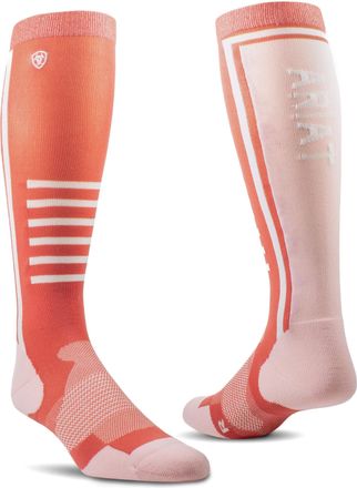 Ariat TEK Slimline Performance Socks in Faded Rose Blush, Size OS