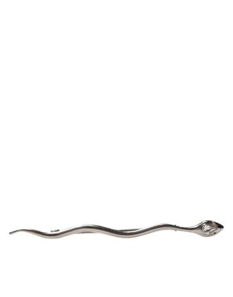Dolce & Gabbana Silver Brass Crystal Spilla Serpente Mens Brooch Pin Accessory