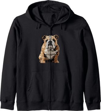 Whyitsme Design Bulldoggen-Illustration Kapuzenjacke