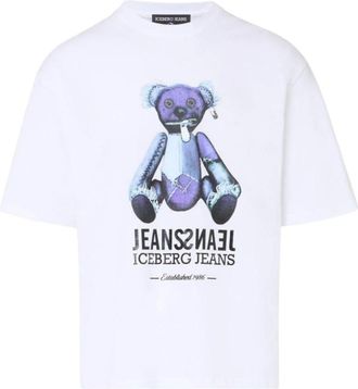 Iceberg Homme, Tops, Blanc, Taille: L T-shirts &agrave; Manches Courtes