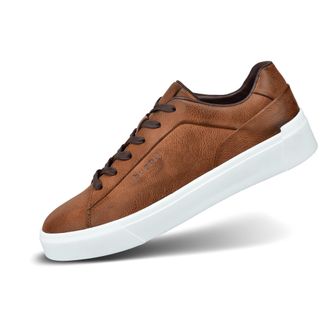 Bugatti Herren, Zeitlose Sneaker für einen vielseitigen, sportlich-eleganten Look, Cognac, 44 EU