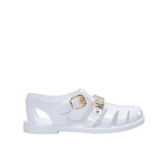Moschino Metallic Letters Jelly Sandal - - Shoes - Damen - Wei&szlig; - 35 EU