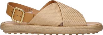 Tod's Tods Femmess Mocassins Et Sabots Raphia Beige/Sable