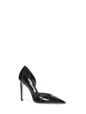 Jimmy Choo London Womens Black Patent Leather Brigitte 100 Pumps High Heel Shoes