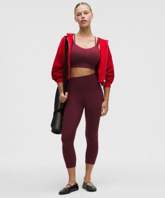 lululemon Align Crop Leggings mit hohem Bund f&uuml;r Frauen - 53,3 cm - Gr&ouml;&szlig;e 12 in Burgundy Bay