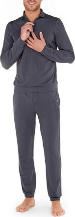 HOM Herren Hausanzug grau Baumwolle & Mix unifarben