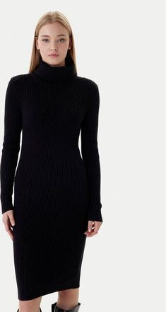 Only Strickkleid Nellie 15363533 Schwarz Regular Fit