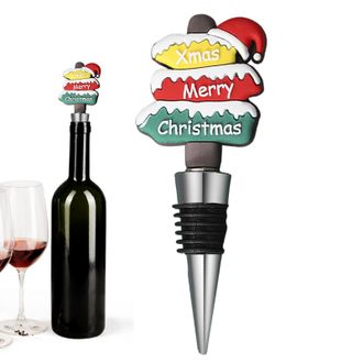 Generic Weihnachtsweinstopfen, Weinflaschenstopper f&uuml;r Glasflaschen, Klassische Weihnachtselemente Wiederverwendbarer Bierweinstopfen, Abdichtung von Weinflas