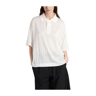 Ami Boxy Fit Polo mit Ami de Coeur Patch - - Tops - Damen - Wei&szlig; - S