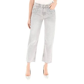 Liu Jo Femme, Jeans, Gris, Taille: W29 Rhinestone Appliqu&eacute; Jeans