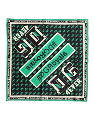 Dolce & Gabbana Mens Multicolor dgroyals Square Foulard 50.5cm X 50cm Scarf