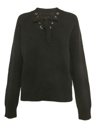 Zadig&Voltaire sweat &agrave; d&eacute;tail de la&ccedil;age - Noir