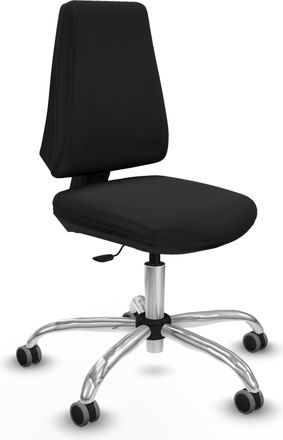 Piqueras y Crespo Elche B&uuml;rostuhl aus schwarzem Kunstleder, ohne Armlehnen, ausgestattet mit Permanentkontakt und Schneideschaum, mit Rollen von 65 mm, Parkett, Schwarz