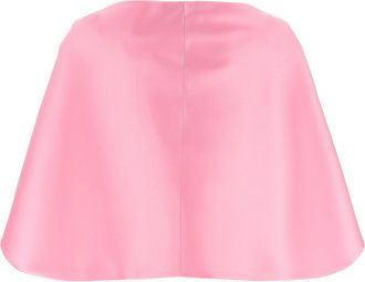 Alberta Ferretti Cropped Silk-Blend Cape - Pink