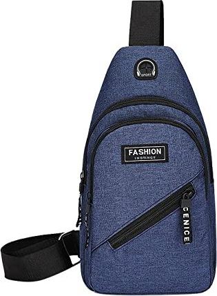 Generic Sac &agrave; bandouli&egrave;re multifonction en toile pour homme Grande capacit&eacute;, bleu, Taille unique