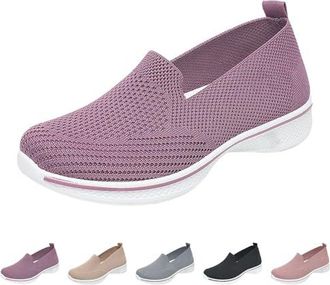 Generic Slip On Extra Large Femme Mesh Respirant Chaussures Larges Pieds Plats &agrave; enfiler avec semelle souple Chaussures de sport l&eacute;g&egrave;res et respirantes Chauss