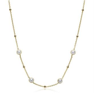 Unique Kette aus vergoldetem Sterlingsilber mit Perlen