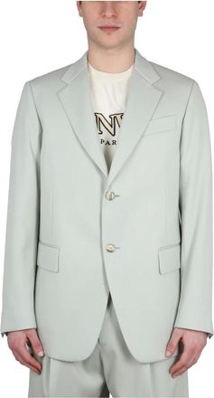 Lanvin Homme, Vestes, Vert, Taille: L Veste de Mode Crois&eacute;e Simple