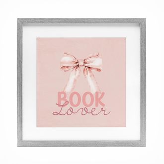 Stupell Industries Blush Pink Book Lover Kunstdruck unter Glas, Design von Kim Allen, 40,6 x 40,6 cm, Schwarz