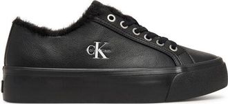 Calvin Klein Sneakers Vulc Flatf Laceup Lth Fur HW0HW03235 Schwarz