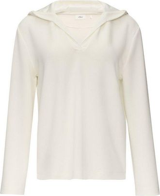 s.Oliver Sweatshirt Sweatshirt Kapuzenshirt aus Sweat mit Satin-Details