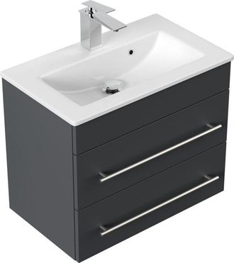 Magnolia Home Badm&ouml;bel Mars 600 SlimLine 60x36cm mit 2 SoftClose Schubladen grafit