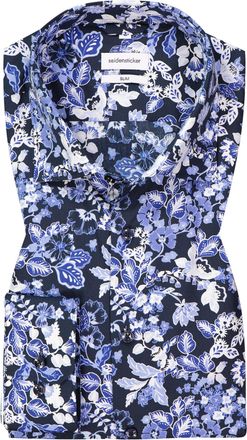 Seidensticker Seidensticker Herren Hemd blau geblümt Slim Fit