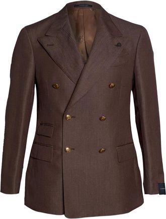 Gabriele Pasini Homme, Vestes, Brun, Taille: XL Veste crois&eacute;e &agrave; six boutons