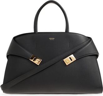 Ferragamo Femme, Sacs, Noir, Taille: ONE Size Hug Medium Leather Handbag