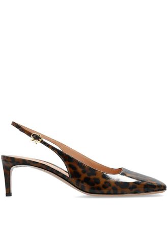 Gianvito Rossi escarpins Christina Sling 55 mm à imprimé animalier - Marron