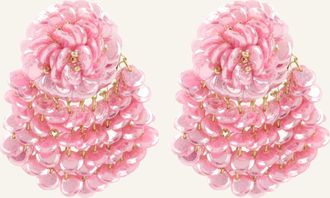 Lott. Gioielli Lott.Gioielli Ohrh&auml;nger Melody Ce Sq Sequin Fan Shaped Flower L Soft Pink By Glambou gold