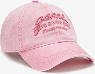 Ganni Casquette en coton rose - Pour Femme
