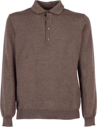 KANGRA Homme, Tops, Brun, Taille: XL Polo bottoni rasata calata