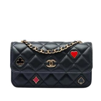 Chanel Pre-owned Phone Holder on Chain - - Pre-owned - Damen - Schwarzk - ONE SIZE