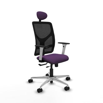 Piqueras y Crespo Verstellbarer Rollstuhl mit wei&szlig;en und schwarzen Armlehnen, h&ouml;henverstellbare Lendenwirbelst&uuml;tze und festes Kopfteil, ausgestattet mit Syncro/Traslack