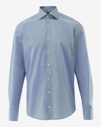 van Laack Baumwollhemd mit geometrischem Print, Tailor Fit in