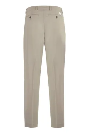 Department Five Mens E-Motion Wool-Blend Trousers Beige Chinos