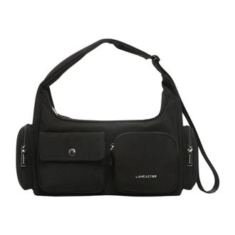 Lancaster Casual Basic Pocket Umh&auml;ngetasche - - Bags - Damen - Schwarzk - ONE SIZE