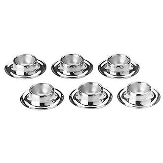 WMF Eierbecher Set 6 Stück, Eierbecher Edelstahl stapelbar, spülmaschinengeeignet, Cromargan Edelstahl poliert