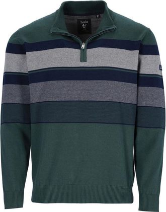 Hajo Pullover mit platziertem Streifenverlauf in Reiner Baumwolle